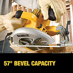 DEWALT Circular Saw, 15 Amp, 57 Degree Bevel, Electric Brake, Corded (DWE575SB)