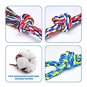 Feeko Dog Rope Toys for Large and Medium Aggressive Chewers, 2 Pack Heavy Duty Dog Rope Toy for Large Breed, Indestructible Dog Chew Toys, Tug of War Dog Toy, 100% Cotton Teeth Cleaning