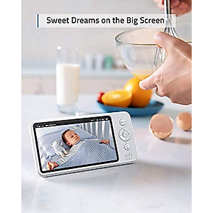 Video Baby Monitor, eufy Security Video Baby Monitor with Camera and Audio, 720p HD Resolution, Ideal for New Moms, 5 inch Display, 110° Wide-Angle Lens Included, Night Vision(Renewed)