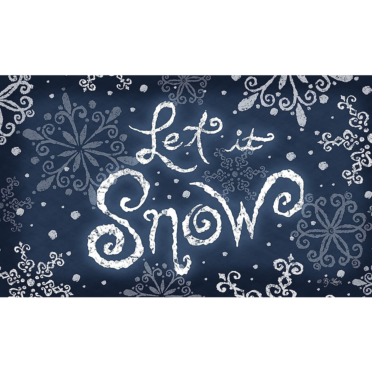Toland Home Garden 800095 Let It Snow Winter Door Mat 18x30 Inch Snowflake Outdoor Doormat for Entryway Indoor Entrance