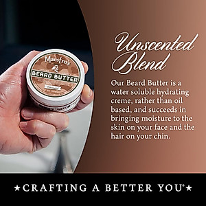 Maestro’s Classic BEARD BUTTER | Anti-Itch, Extra Soothing, Hydrating Beard Creme For All Beard Types & Lengths- Unscented, 4 Ounce
