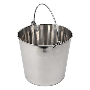Lindy's 13-Quart Stainless Steel Bucket, Durable Seamless Bucket for Home, Carry Water or Milk, Fill with Food, Cleaning Bucket
