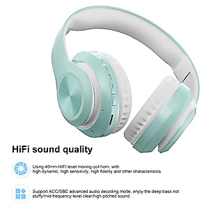 MOHALIKO Wireless Headphones, P68 Bluetooth 5.0 Foldable Rechargeable Wireless Headset HiFi Sound Headphones for School Home or Travel Yellow