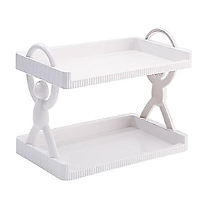 Gralara 2 Tiers Floating Wall Shelves Living Room Bedroom Kitchen Organization Shelf Rack , White