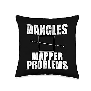 GIS Designs For Mappers Dangles Mapper Problems Throw Pillow, 16x16, Multicolor