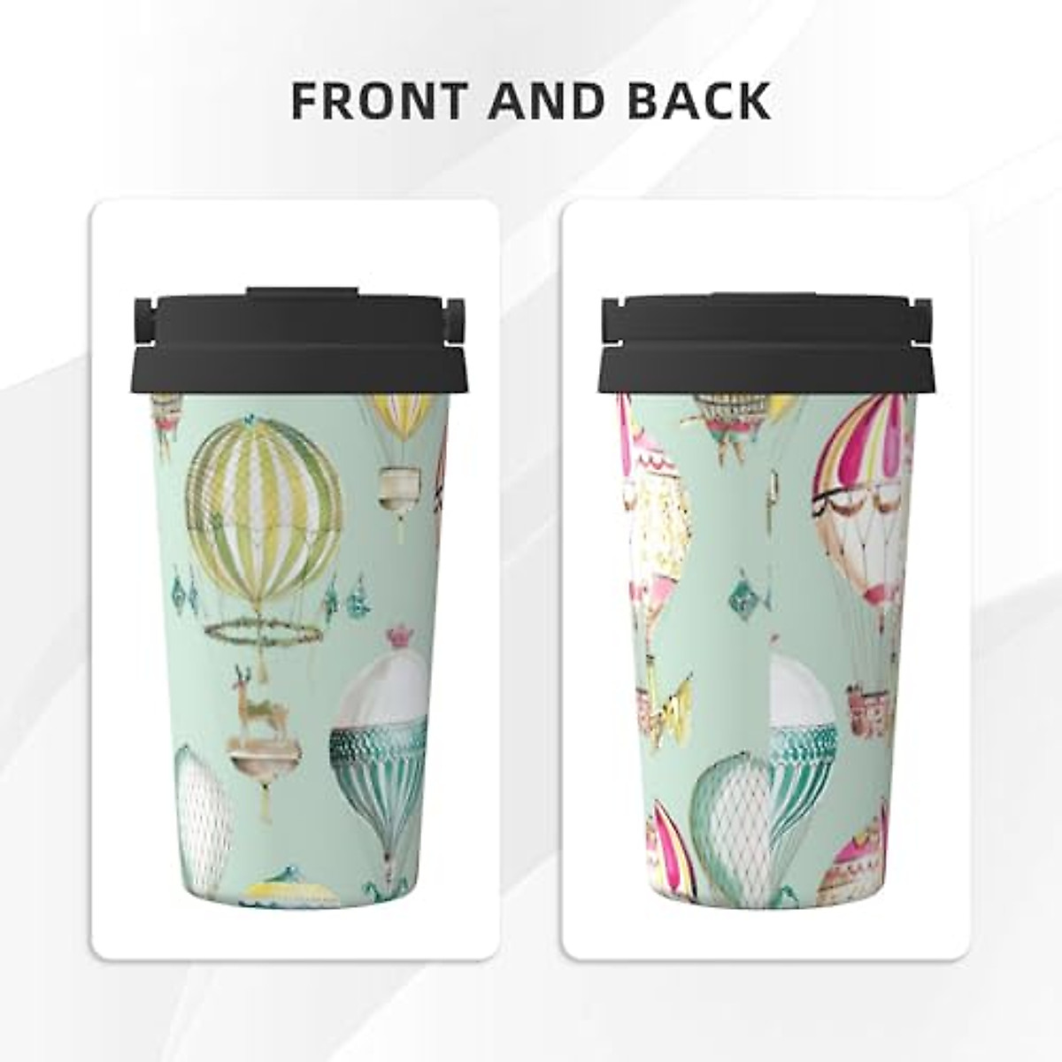 WANGXUEE Cartoon Balloon Print 500ml Stainless Steel Travel Tumbler Double Wall Vacuum Insulated Coffee Mug