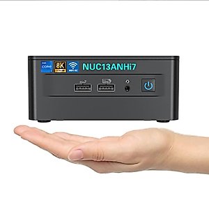 Intel NUC13ANHi7 NUC13 Pro 32GBRAM 1TB SSD Mini PC Mini Computer,Win 11 Pro Mini Computers,i7-1360P 12 Core,16 Thread, Up to 5 GHz Turbo,NVMe SSD DDR4,WiFi 6E,BT 5.3,8K Support,USB 3.2,HTPC,Gaming