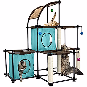 Kitty City Claw Indoor Mega Kit Cat Furniture, Corrugate Cat Scratcher, Cat Bed