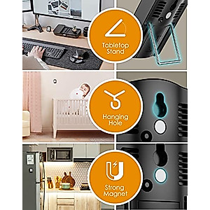 hoyiours Digital Hygrometer Indoor Thermometer Room Temperature and Humidity Monitor with 3s Fast Refresh, Thermometer Hygrometer Humidity Meter Humidity Gauge for Home, Baby Room, Greenhouse, Black