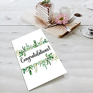 Supoeguk Leaf Graduation Card for Him Her, Floral Congratulations Card for New Graduate, Grad Card, New Job Card, Well Done Card