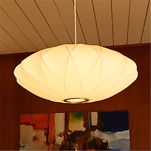 RUNNUP North Europe Designer Fabric Saucer Pendant Light Creatiion Postmodernism Ceiling Fixtures Hanging Lighting Lamp for Coffee Shop Teahouse Dining Room, 15.75''