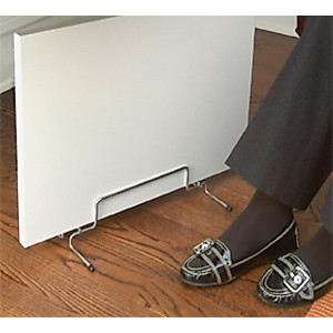 Cozy Products Cozy Legs Flat Panel Heater Stand, Desk Heater Metal Stand with Rubber Feet, Portable Heater Stand, 8" D x 18" W x 4.98" H, Silver, CLS