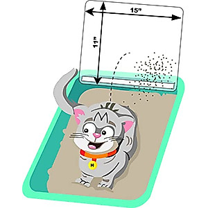 Cat Litter Box Pee Shield - 3 Pack - The Original - Helps Prevent Litter Scatter and Urine from Going Outside of The Litter Box. Wipe Clean in Place or Remove for Cleaning and reattach.