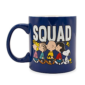 Silver Buffalo Peanuts Squad Sally, Linus, Charlie, Lucy, Snoopy and Woodstock Ceramic Coffee Mug, 20 Ounces