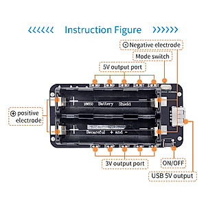 TECKEEN 3V/5V 18650 Lithium Battery Shield V8 Mobile Expansion Board Module 5 ESP8266