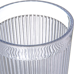 Carlisle FoodService Products Crystalon Stack-All Stackable Tumbler Plastic Tumbler with Ribbed Texture for Restaurants, Catering, Kitchens, Plastic, 8.4 Ounces, Clear