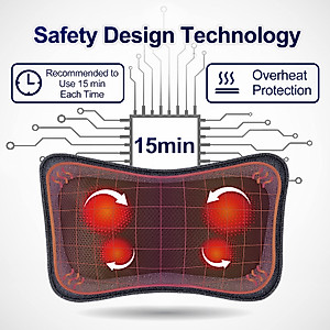 Mo Cuishle Electric Shiatsu Back Massager with Heat - Powerful 3D Kneading for Neck, Shoulder, Lower Back Pain Relief - Ergonomic Design for Home, Office, & Car - Gifts for Women, Men, Mom & Dad