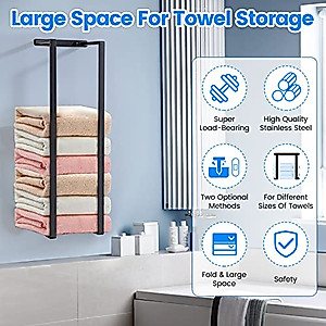 Towel Racks for Bathroom - Towel Storage Rack Wall Mounted, Bathroom Wall Storage, Metal Bath Towel Holder for Washcloths or Bath Towels