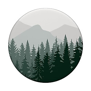Pine Tree Mountain Scene Forest Mountains Landscape Pattern PopSockets Standard PopGrip