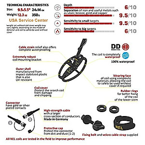 NEL Sharpshooter 9.5 x 5.5 DD Search Coil for Garrett Ace Series