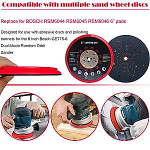 6 Inch Replacement Sander Pad for Bosch GET75-6N Sander - 6" Hook and Loop Sanding Pad Multi-Hole Grinding Plate Pad Replace for RSM6044 RSM6045 RSM6046 Sander Pad