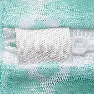 DII Laundry Storage Collection Mesh Zippered, XX-Large/X-Large/Large Set, Aqua Lattice, 5 Piece
