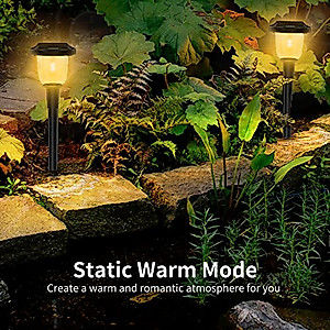 SIDSYS Outdoor Solar Lights for Yard, Glass Dream Dynamic Solar Outdoor Lights, 230LM Pattern Changing Warm Solar Garden Lights, IP65 Waterproof Solar Powered Pathway Lights 8 Pack
