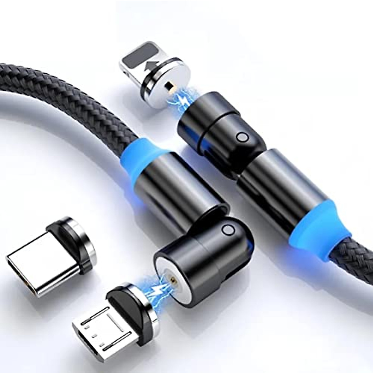 Import Cables 3-in-1 USB Magnetic Charging Cable (Black, 2 Meter)