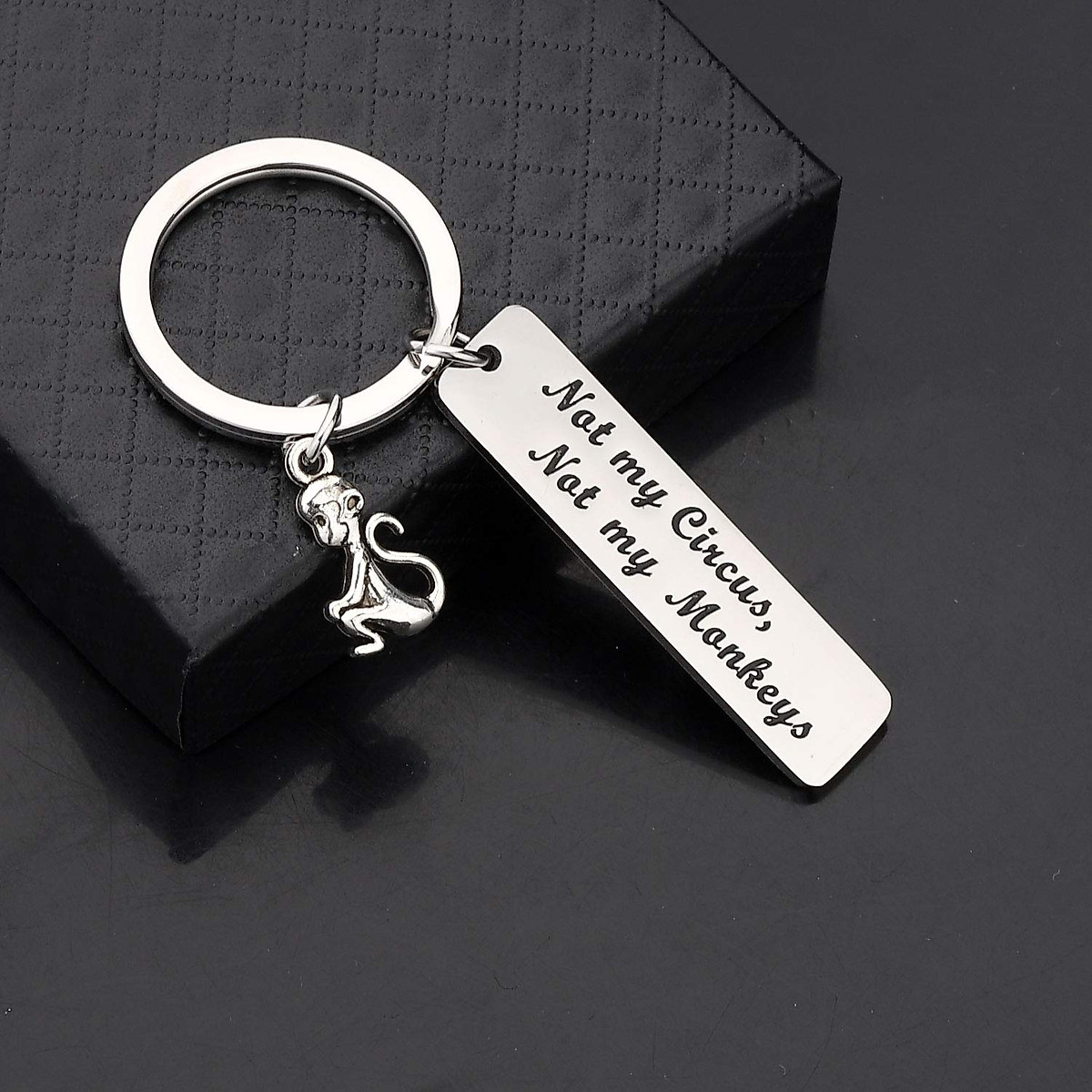 WSNANG Funny Monkey Keychain Not My Circus Not My Monkeys Keychain Retirement Gift for Employees Colleague Social Worker Going Away Gift (Monkey Keychain)