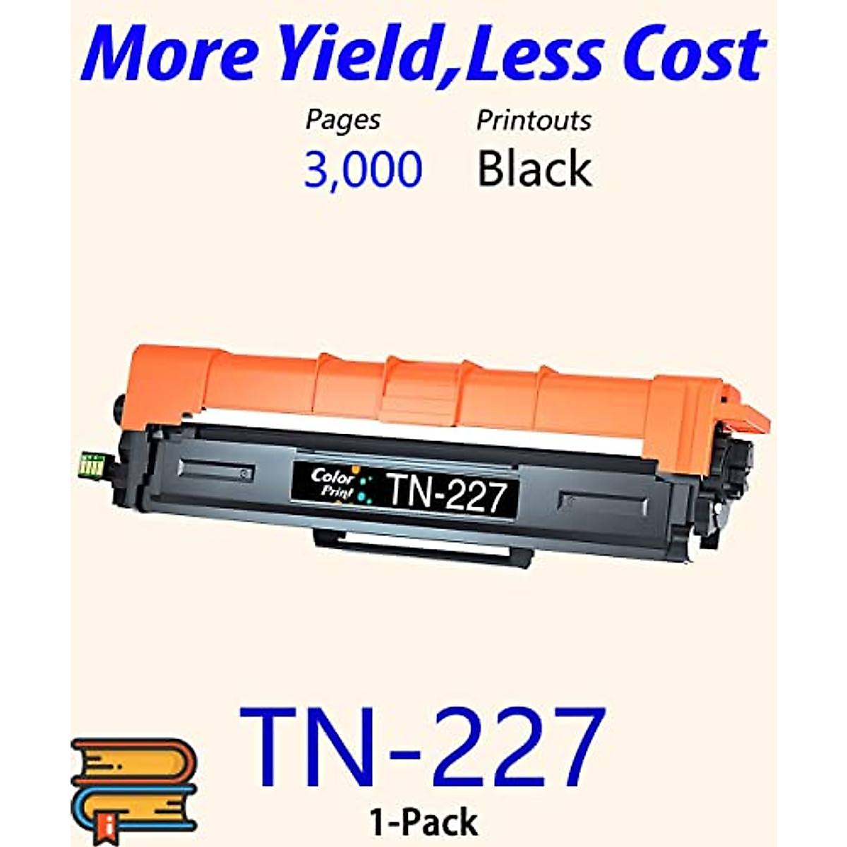 ColorPrint Compatible TN227 Black Toner Cartridge Replacement for Brother TN227BK TN-227 BK TN223 Used for MFC L3750CDW L3770CDW HL-L3210CW HL-L3230CDW HL L3230CDN L3270CDW L3290CDW Printer (1-Pack)