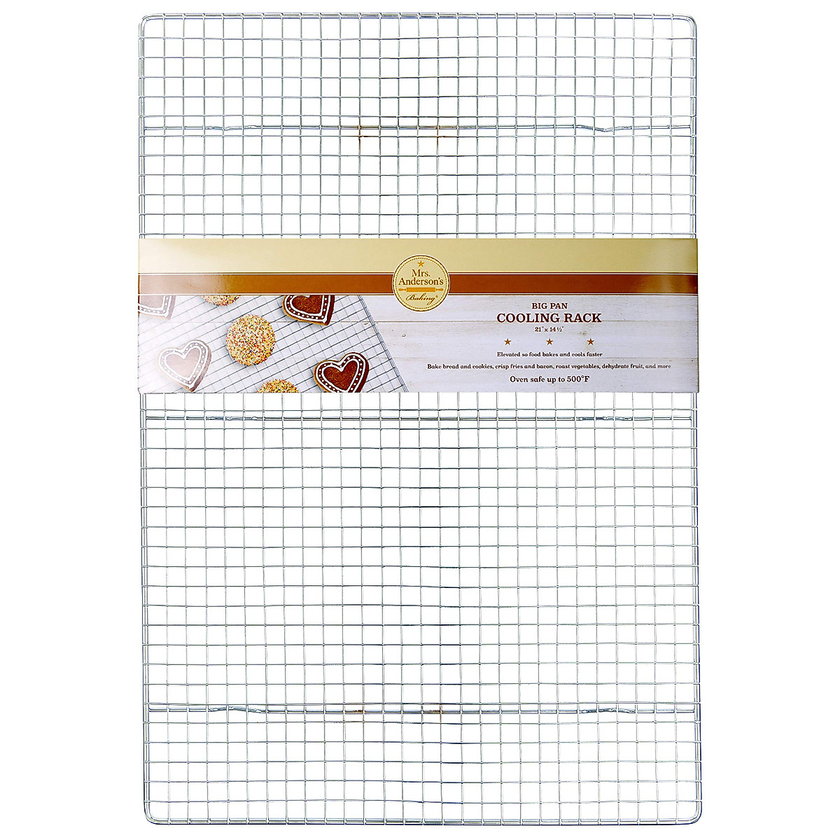 Mrs. Anderson’s Baking Professional Two-Thirds Sheet Baking and Cooling Rack, 21 x 14.5-Inches