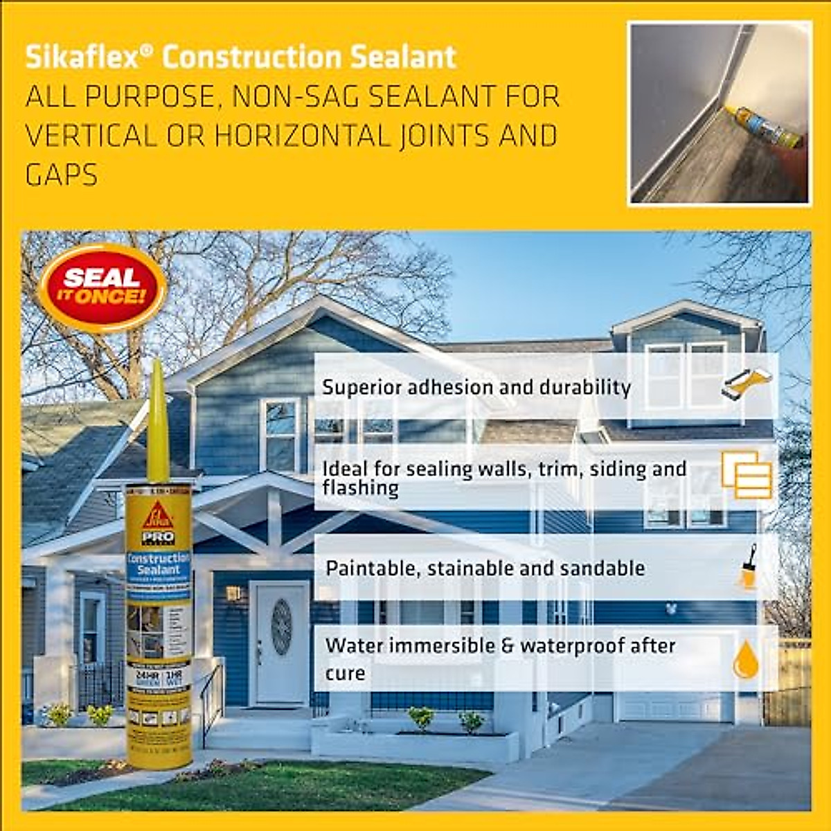 SIKA CORP 515311 Adhesive-Caulk, 10.1 fl oz, Tan