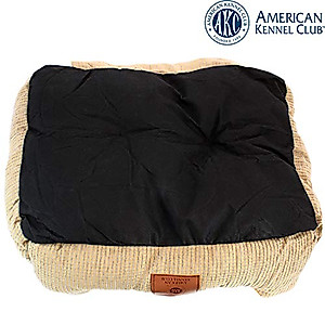 American Kennel Club Small Tan Dog Bed, Solid Weave Cuddler, AKC Pet Cuddler, 26"