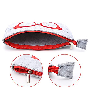 Soleebee 4 Pack Portable Eyeglasses Bag Case Soft Felt Zipper Glasses Purse Bag Makeup Storage Pouch