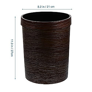 NUOBESTY Plastic Trash Can Bin Wastebasket Wood Grain Garbage Container for Bathroom Kitchen Laundry Room Home Office Dorms Rubbish Box 27. 5x21. 2x21. 2 cm Black