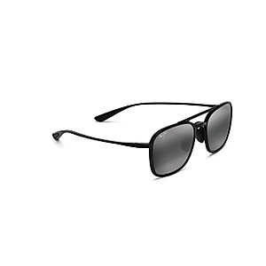 Maui Jim Men's and Women's Keokea Polarized Aviator Sunglasses, Black/Neutral Grey, Medium