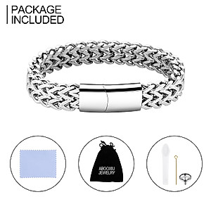 abooxiu Urn Bracelet for Human Ashes Cremation Bracelet Stainless Steel Ashes Bracelet Cremation Jewelry Urn Keepsake Memorial Ash Holder for Men Women