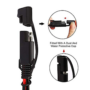 iMESTOU 16AWG SAE Cables SAE Power Extension Cable 2 Pin Quick Disconnect DC Connector Cord Plugs 12V 30CM with Waterproof Caps for Motorcycle Car Battery Jump Starter Solar Applications(5PCS)