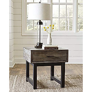 Signature Design by Ashley Mondoro Industrial Square End Table, Reclaimed Brown
