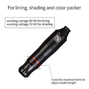 Dragonhawk Cartridge Tattoo Machine Kit Pen Rotary Tattoo Machine Cartridge Needles Power Supply for Tattoo Artists 1013-7 (Atom)