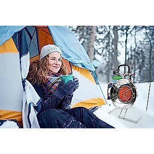 Flame King FK-AD010CGA Multi-Use Portable Propane Heater/Cooker 15,000 BTU for Camping, Ice Fishing, and Backpacking Trips, Silver