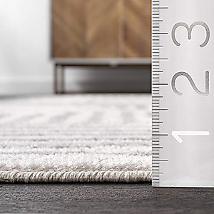 nuLOOM Briggs Tribal Striped Area Rug, 9x12, Light Grey