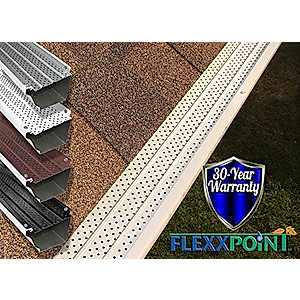 FlexxPoint 30 Year Gutter Cover System, White Commercial 6" Gutter Guards, 102'