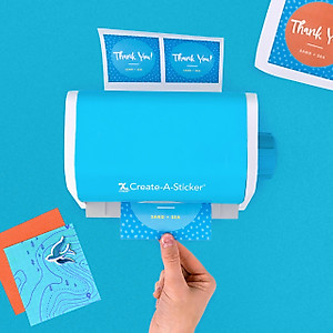 Xyron Create-a-Sticker, 5" Sticker and Label Maker Machine for Small Business and DIY Crafts, Includes Permanent Adhesive, Pre-Loaded (0501-05-10A), 9.055" x 5.709" x 5.906"