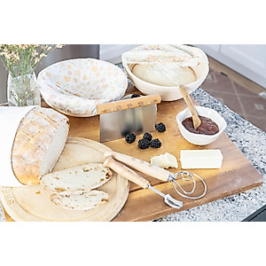 Joyallia Banneton Bread Proofing Basket Set of 2 Round 9 Inch with Bread Lame | Dough Scraper | Dough Whisk | Bowls Cover | Sourdough Kit | Bread Making Tools Gift for Mother, Wife and Bakers