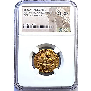 TR 1028-1034 AD Byzantine Empire under Emperor Romanus III, Authenticated Medieval Gold Coin of the Middle Ages Histamenon Nomisma Choice Extremely Fine NGC