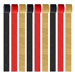 Red-Black Gold Casino-Theme Party-Decorations Streamers - 9 Rolls Graduation Wedding Birthday Baby Bridal Shower Crepe Tissue Paper Streamer Garland Decor Panduola