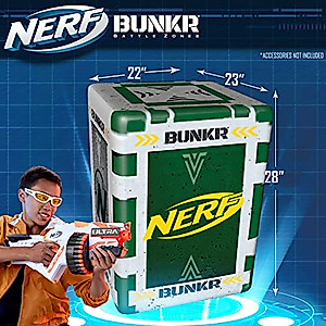 NERF Bunkr BattleZone Competition Pack of 4 Inflatable Crate and Barrel Shields - Barricades for Nerf Party and Nerf War