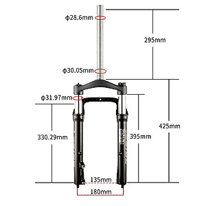RST Syvrac Electric Bike Snow Bike 20inch Forks Aluminum Alloy for 4.0’’ tire Snow Mountain Bike Spread 135MM Bicycle Fat Suspension Fork
