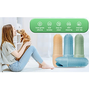 WallaSababa - Dog Toothbrush 4-Pack, 360º Dog Tooth Brushing Kit, Cat & Dog Finger Toothbrush for Small & Large Pets, Dog Teeth Cleaning Kit, Dental Care for Pets, Dog Toothpaste Not Included
